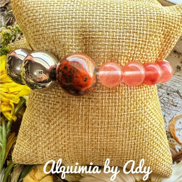 Alquimia | Jewelry | Cherry Quartz Beaded Handmade Bracelet Ultra Big ...